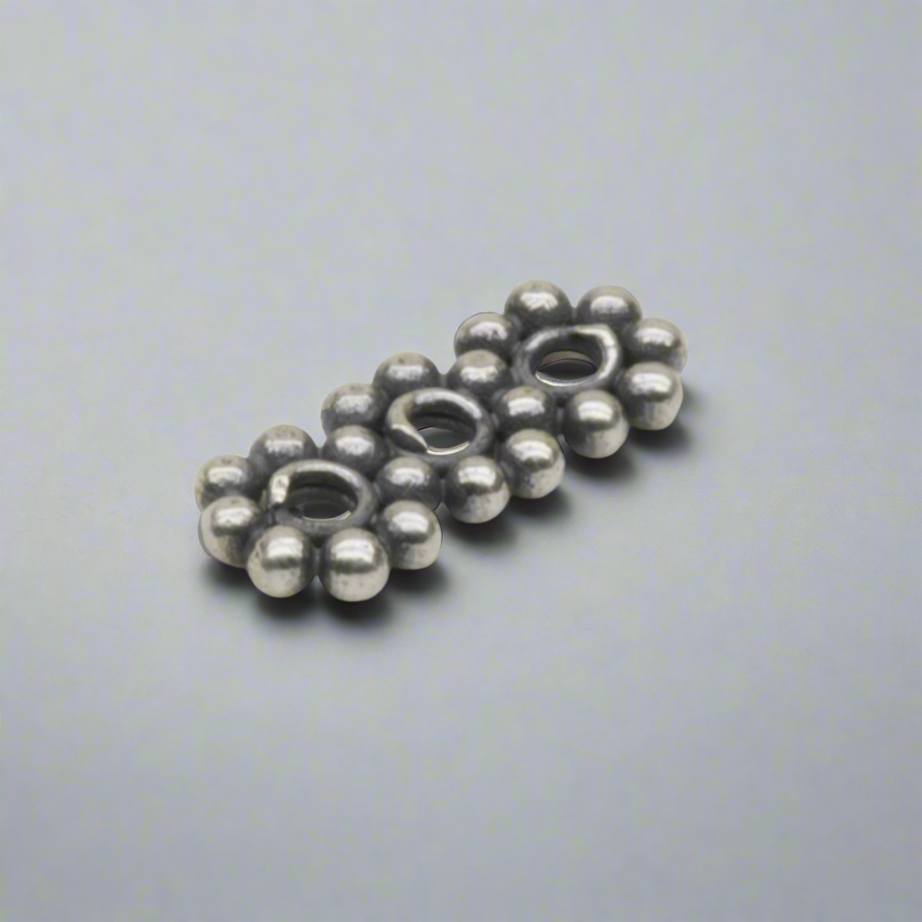 Triple Daisy Bead Sterling Silver — chockadoo