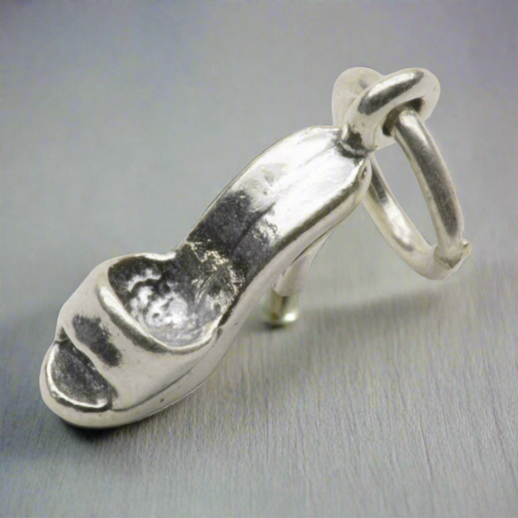 Cinderella Heel Dangle Charm Sterling Silver — chockadoo