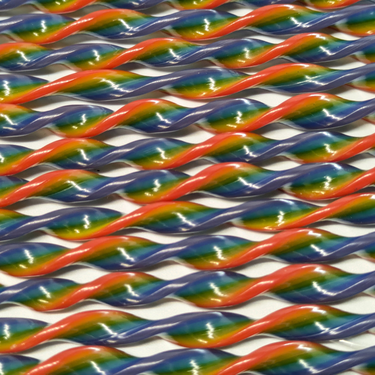 Rainbow Flat Twisted Glass Cane COE096 — chockadoo