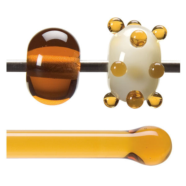 Medium Amber Transparent Bullseye Rod 1137 — chockadoo